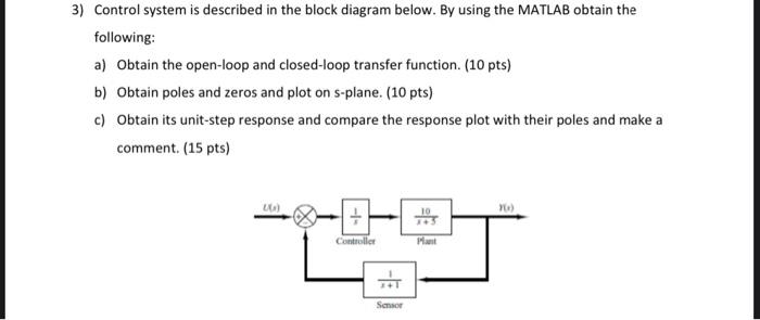 Solved 3) Control system is described in the block diagram | Chegg.com