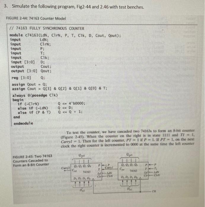 Solved 3. Simulate the following program, Fig2-44 and 2.46 | Chegg.com