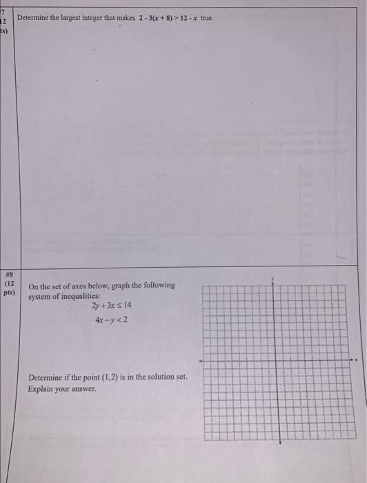 Solved Determine the largest integer that makes | Chegg.com
