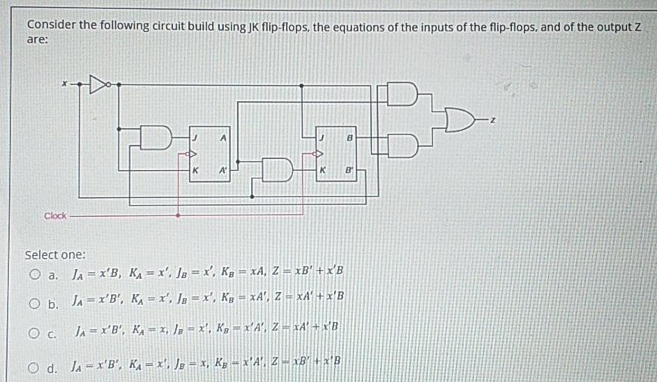 Solved Consider the following circuit build using JK | Chegg.com
