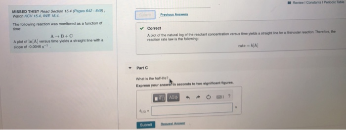 Solved Review Constants Periodic Table Previous Answers | Chegg.com