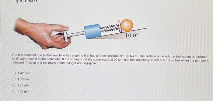 Solved The ball launcher in a pintball machine has a spring | Chegg.com
