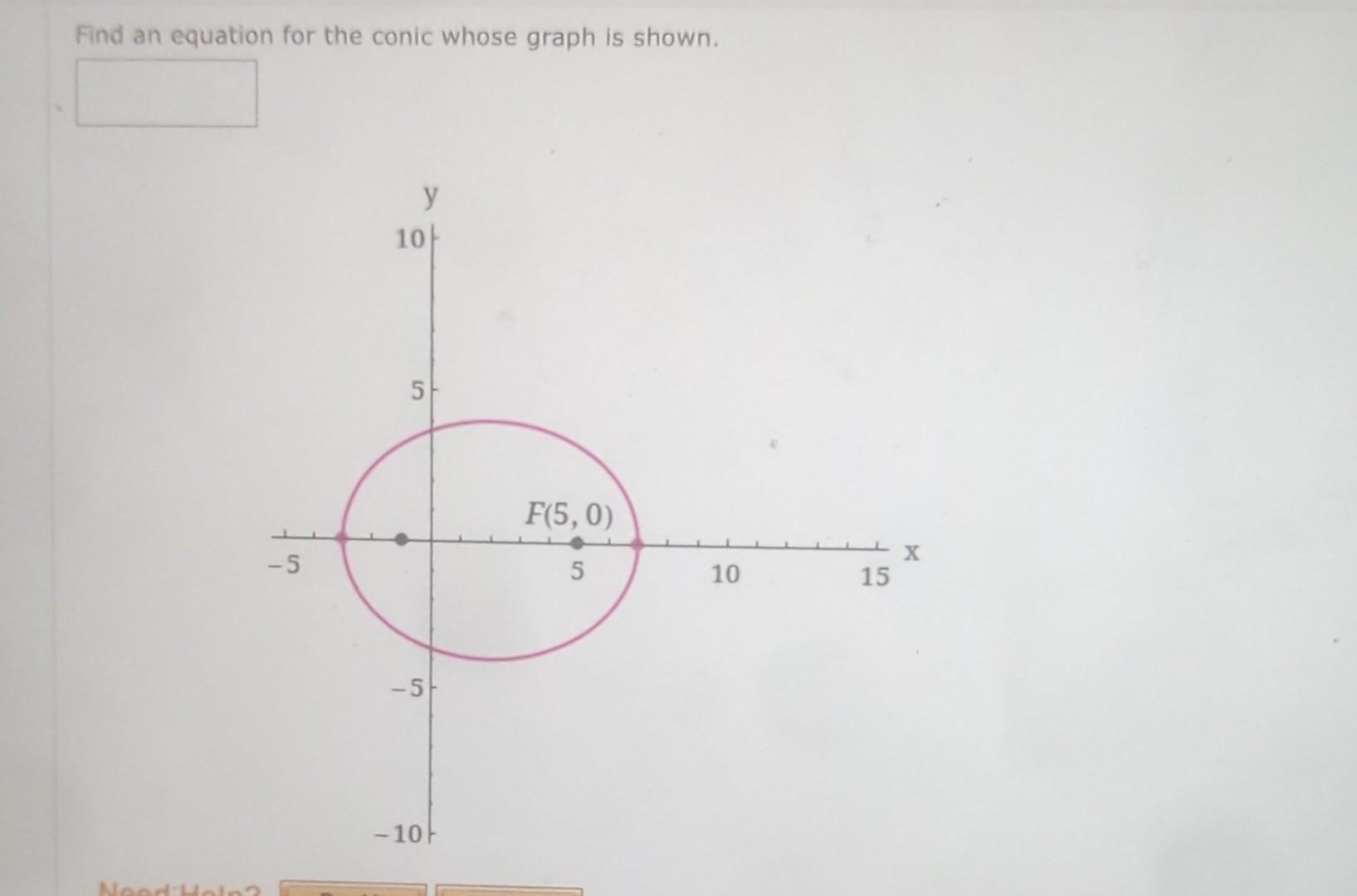 Solved Find an equation for the conic whose graph is | Chegg.com