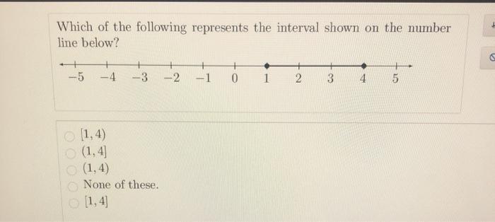 Solved Which of the following represents the interval shown | Chegg.com