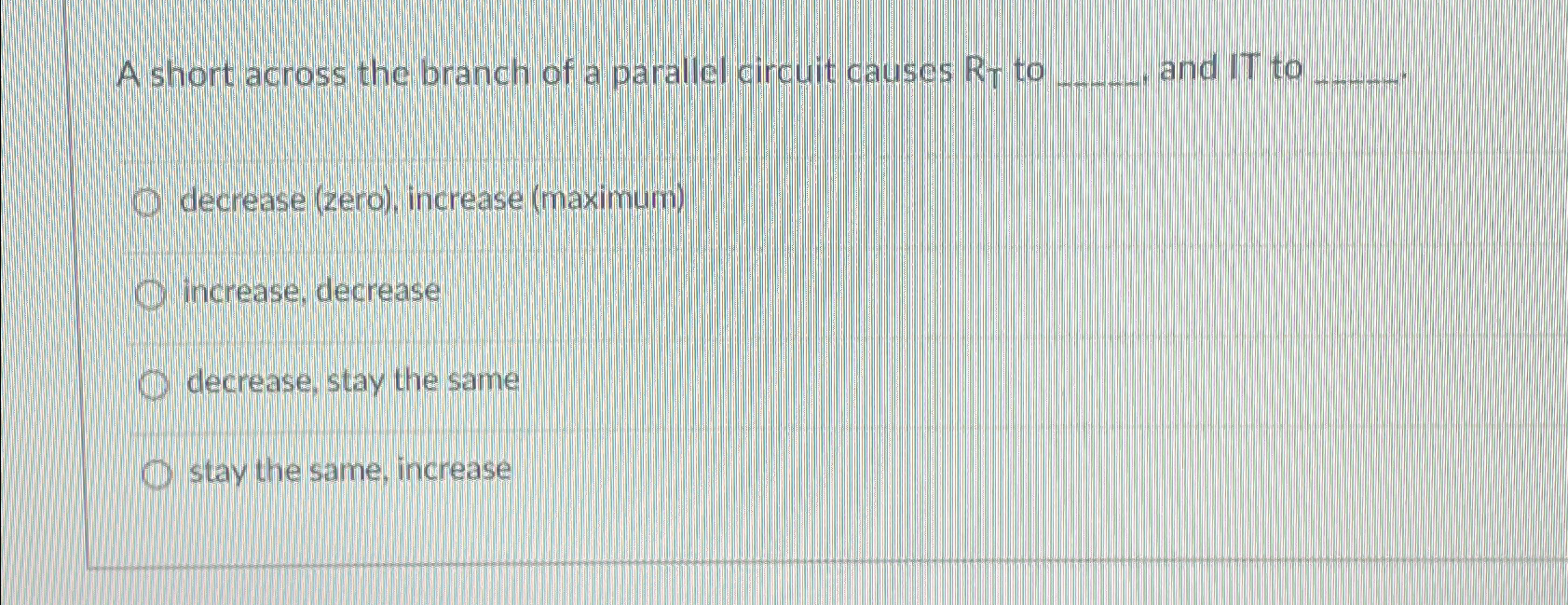 Solved A short across the branch of a parallel circuit | Chegg.com