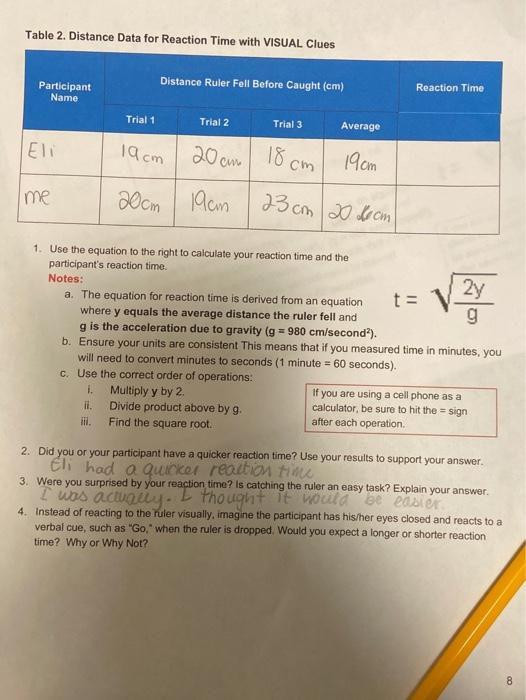 Solved how to calculate the reaction time? i dont understand | Chegg.com