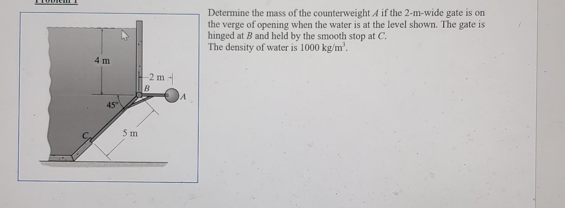 Solved Determine the mass of the counterweight A if the | Chegg.com