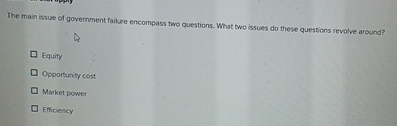 Solved The main issue of government failure encompass two | Chegg.com