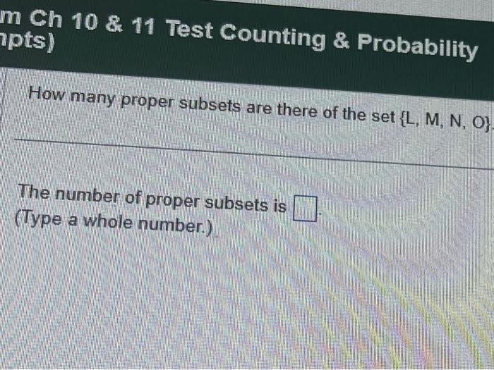 Solved How many proper subsets are there of the set | Chegg.com