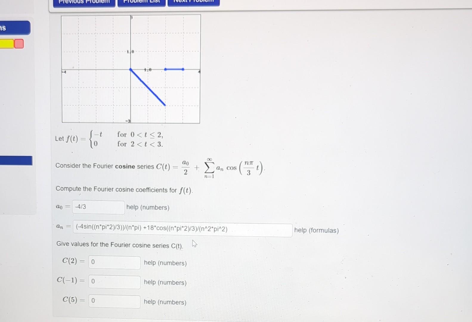 Solved Let f(t)={−t0 for 0 | Chegg.com