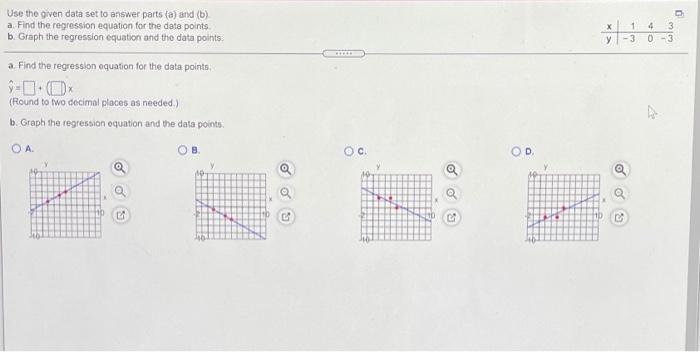 Solved Use The Given Data Set To Answer Parts A And B A
