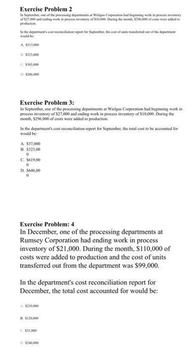 Solved Exercise Problem 2 of 527 000 and ending wiek in | Chegg.com