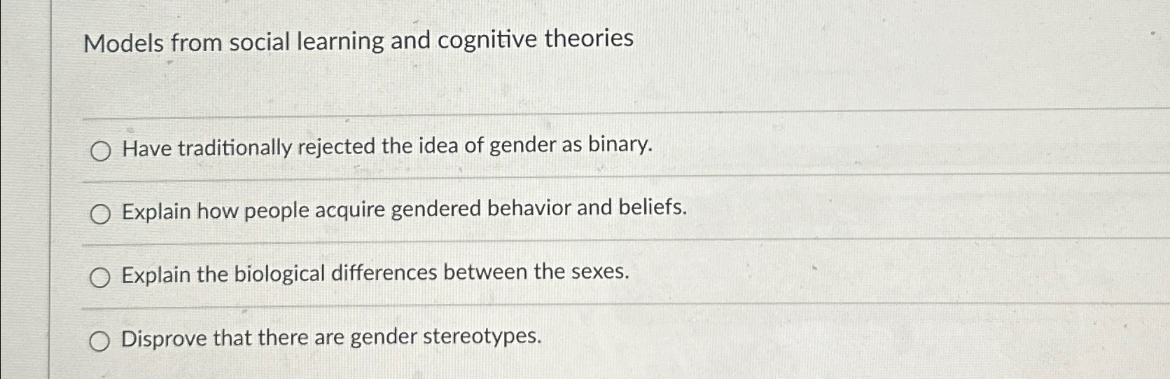 Solved Models from social learning and cognitive | Chegg.com