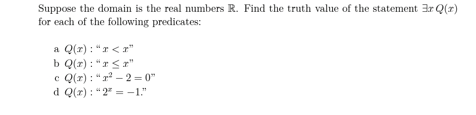Solved Suppose the domain is the real numbers R. ﻿Find the | Chegg.com