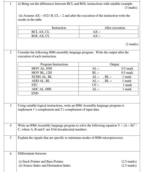 Solved (1) Bring out the differences between RCL and ROL | Chegg.com