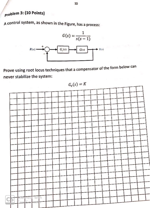 Solved problem 3: (10 Points) A control system, as shown in | Chegg.com