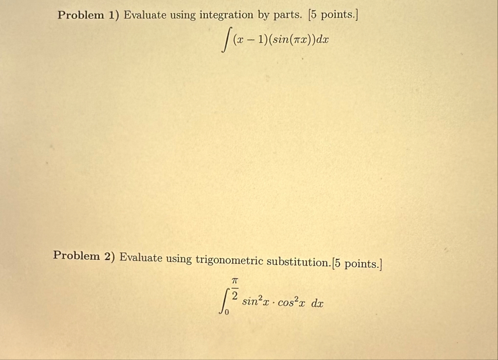 Solved Problem 1) ﻿Evaluate using integration by parts. Can | Chegg.com