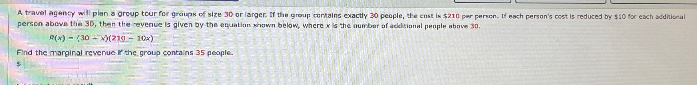 Solved person above the 30 , ﻿then the revenue is given by | Chegg.com