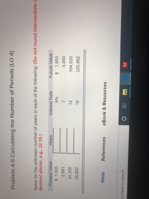 Solved Problem 4-5 Calculating the Number of Periods [LO 4] | Chegg.com