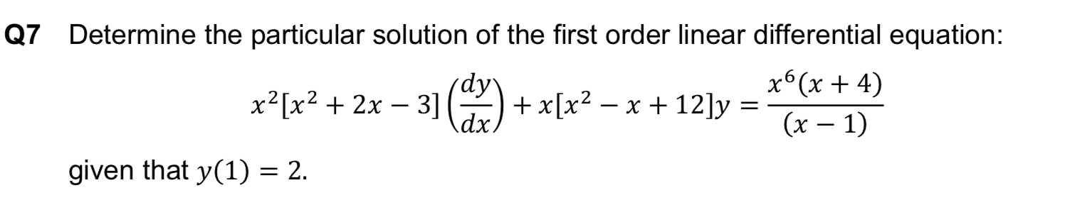 Solved Q7 ﻿Determine the particular solution of the first | Chegg.com