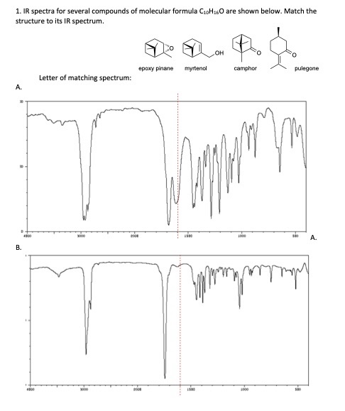 Solved 1. IR spectra for several compounds of molecular | Chegg.com
