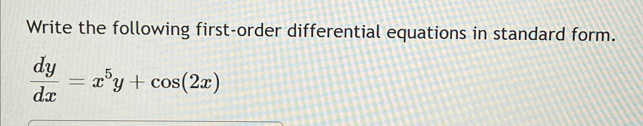 Solved Write the following first-order differential | Chegg.com
