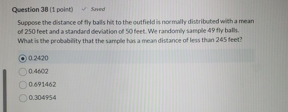 Solved Question 38 (1 ﻿point) ﻿SavedSuppose the distance of | Chegg.com
