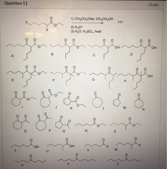 Solved Question 11 11 pts 1) CH2CH2ON, CH3CH2OH ??? 2) H30+ | Chegg.com