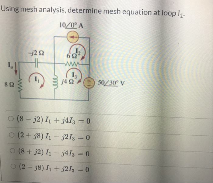 Solved Using mesh analysis, determine mesh equation at loop | Chegg.com