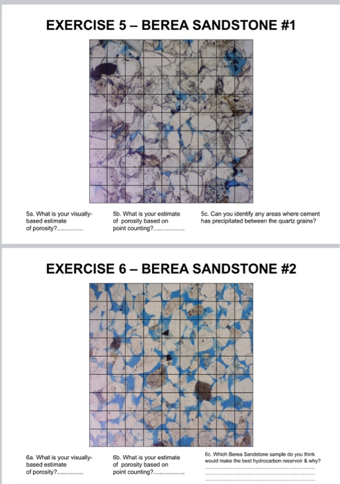 Solved EXERCISE 5 - BEREA SANDSTONE #1 5a. What is your | Chegg.com