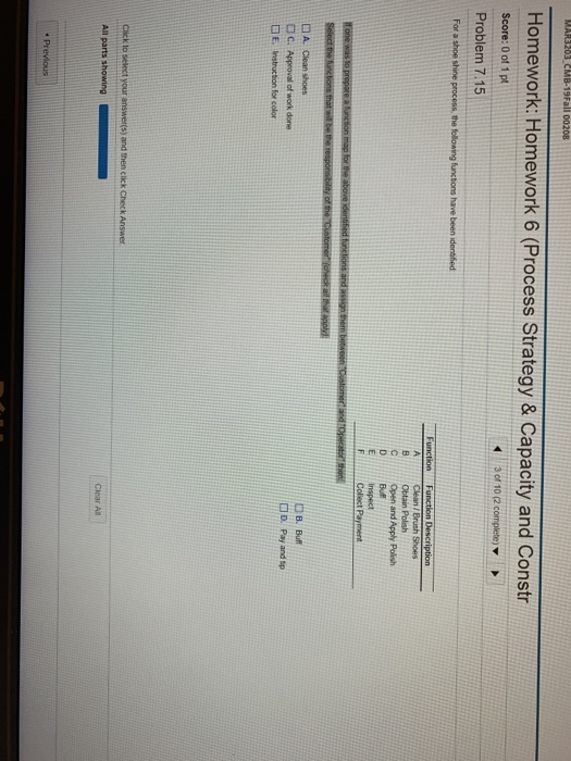 MAR3203_CMB-19Fall 00208 Homework: Homework 6 | Chegg.com