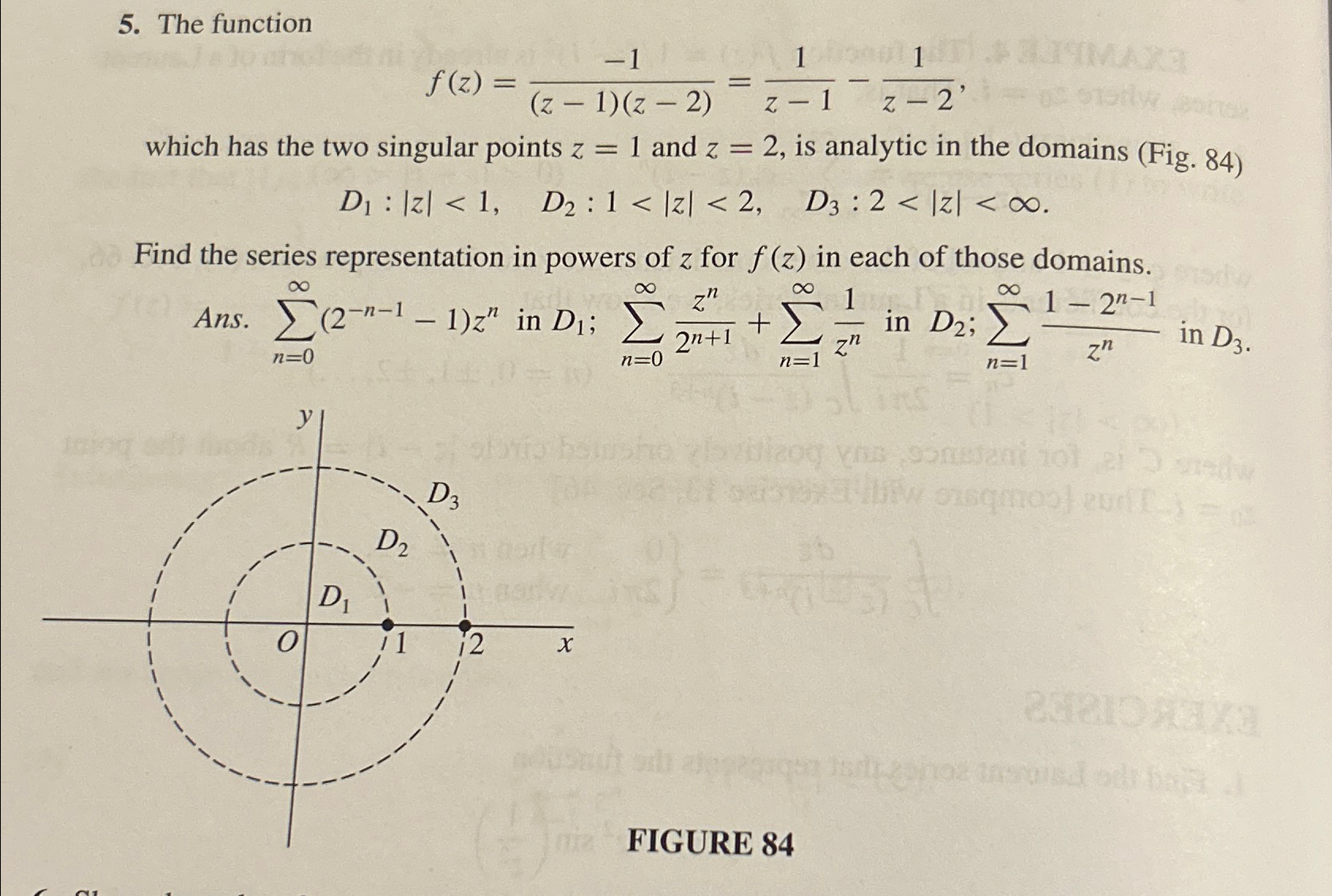 Solved The functionf(z)=-1(z-1)(z-2)=1z-1-1z-2,which has the | Chegg.com