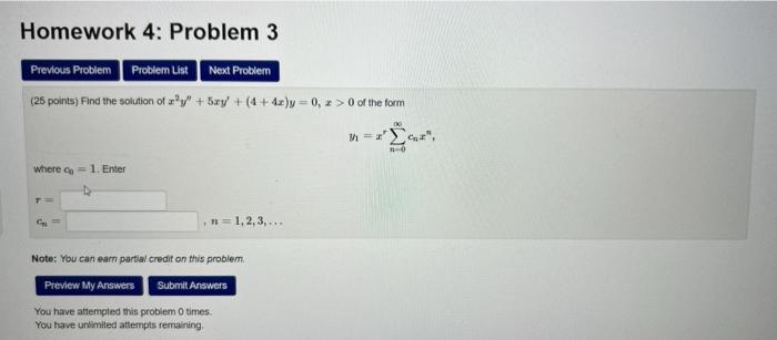 Solved Homework 4 Problem 3 Previous Problem Problem List 6978