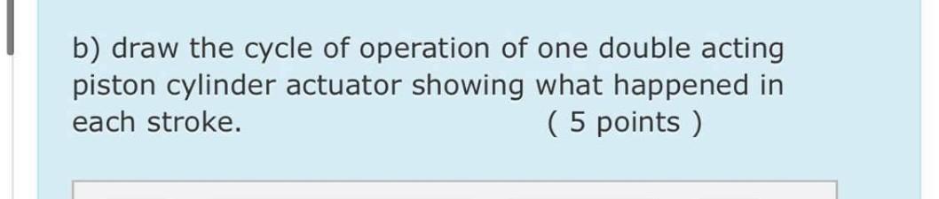 Solved b) draw the cycle of operation of one double acting | Chegg.com