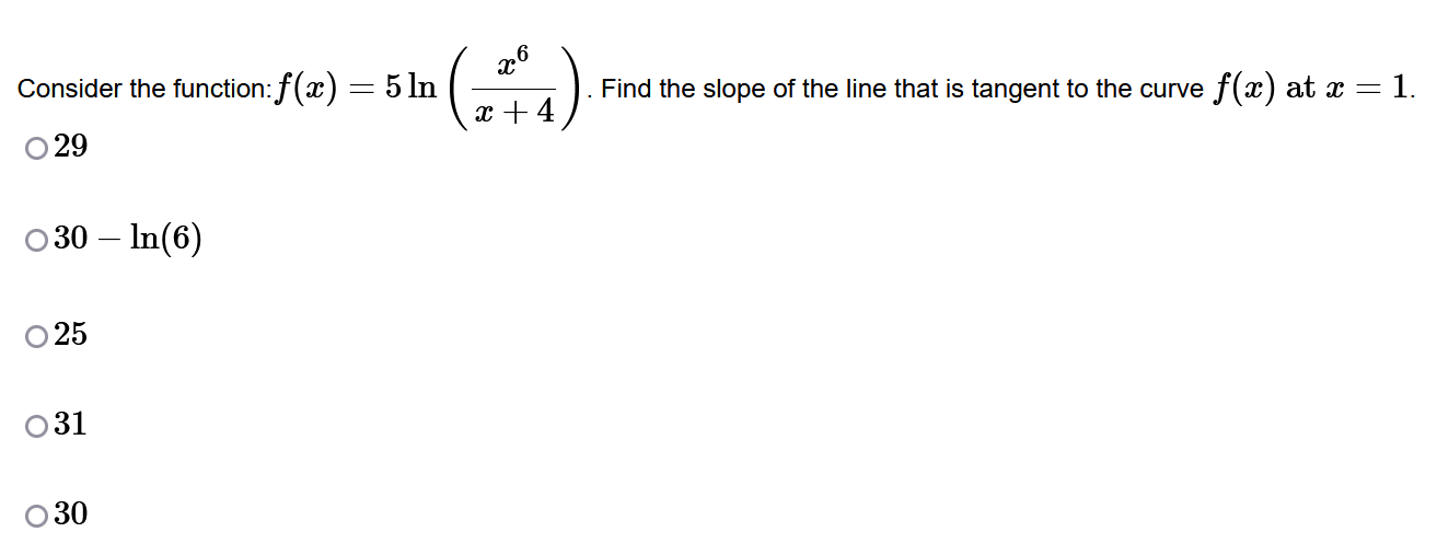 Solved Consider the function: f(x)=5ln(x6x+4). ﻿Find the | Chegg.com