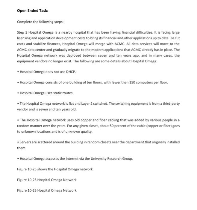 Solved Open Ended Task: Complete the following steps: Step 1 | Chegg.com