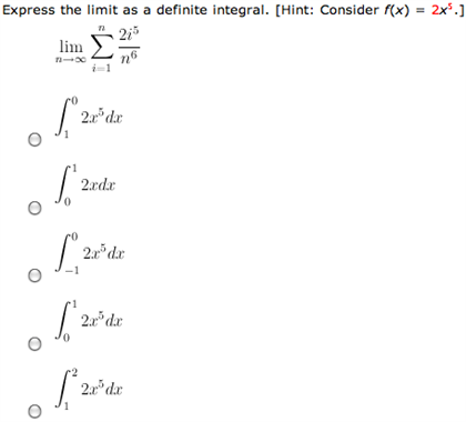 Solved Express the limit as a definite integral. [Hint: | Chegg.com