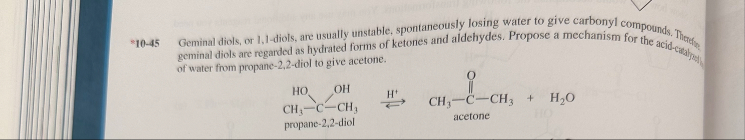 Solved *10-45 ﻿Geminal diols, or 1,1-diols, are usually | Chegg.com