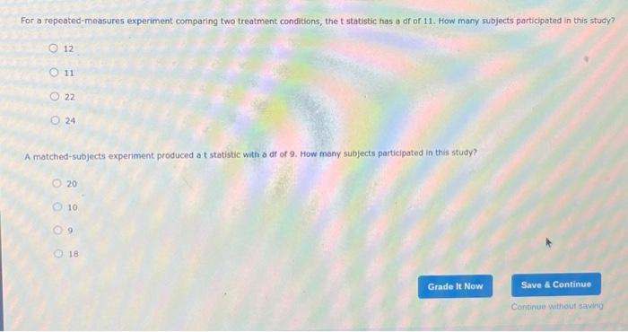Solved Repeated-measures experiments measure the same set of | Chegg.com