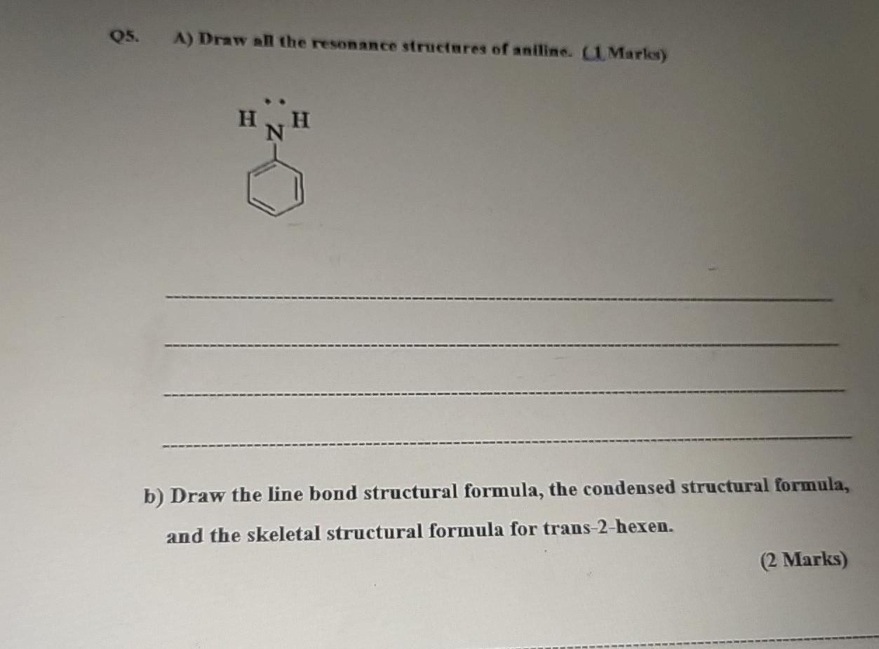 Solved Q5. A) Draw all the resonance structures of aniline. | Chegg.com