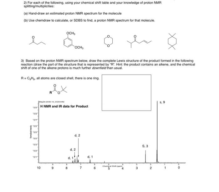 Solved 2) For each of the following, using your chemical | Chegg.com