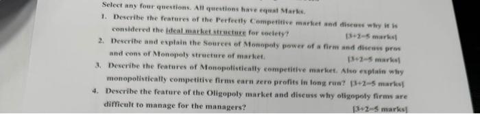Solved Select any four questions. AIt queations have equat | Chegg.com