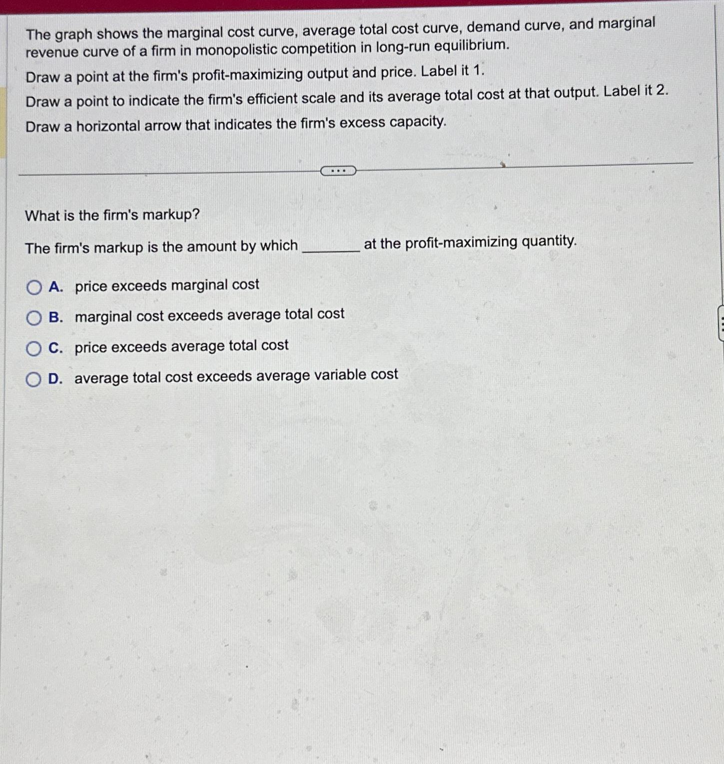 Solved The graph shows the marginal cost curve, average | Chegg.com