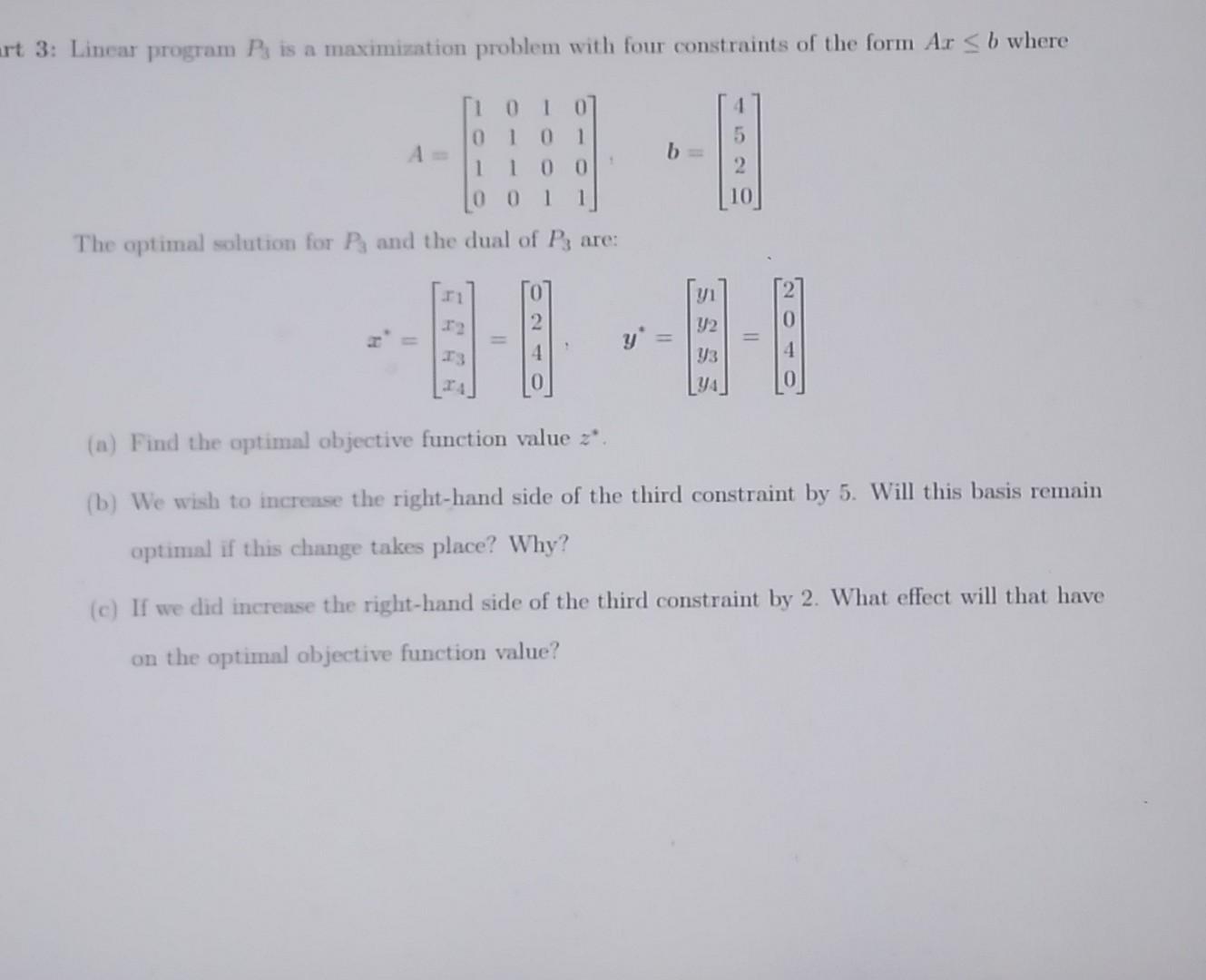 Solved Art 3 Linear Program P Is A Maximization Problem 7659