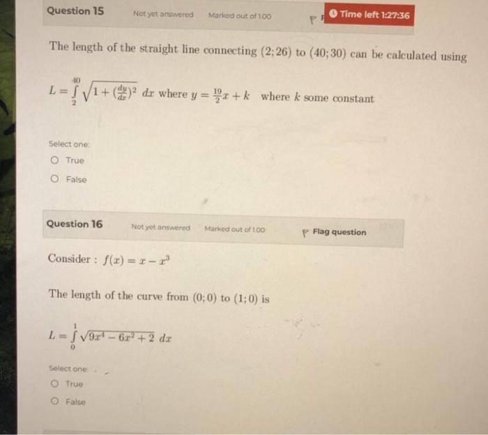 Solved The length of the straight line connecting (2;26) to | Chegg.com
