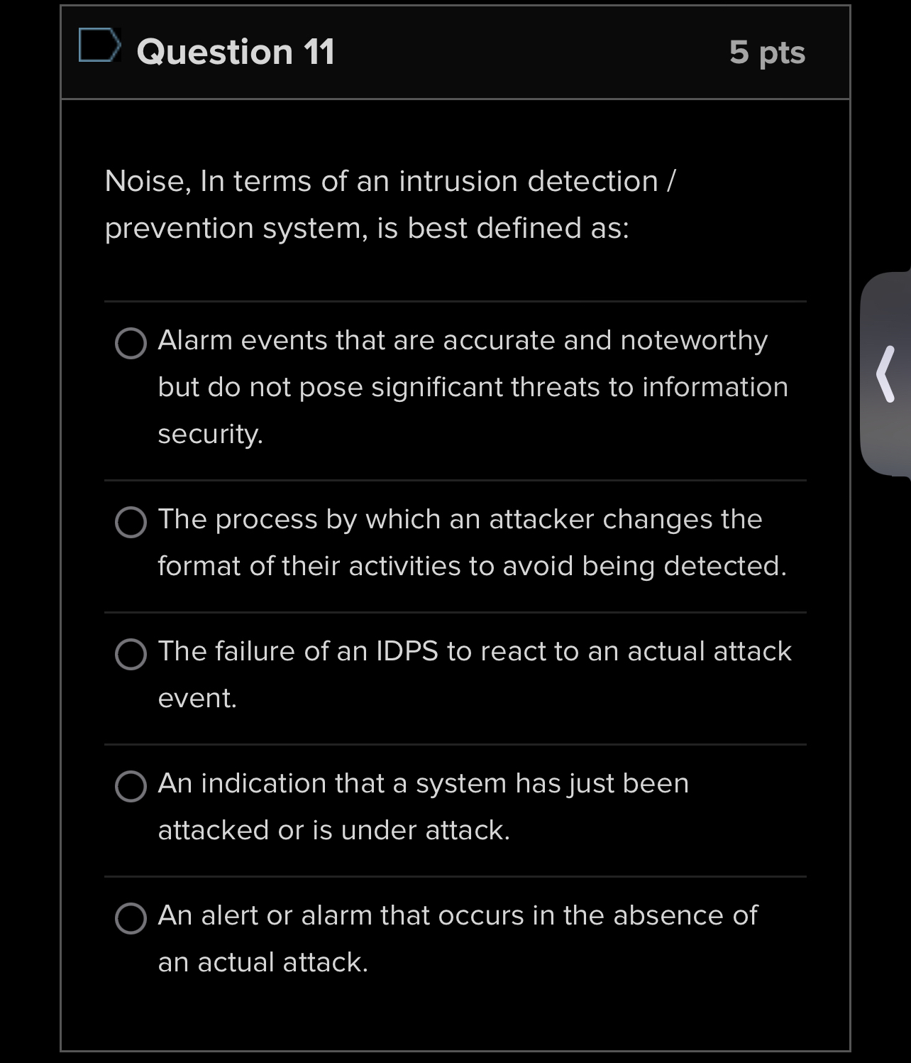 Solved Question 115 ﻿ptsNoise, In terms of an intrusion | Chegg.com