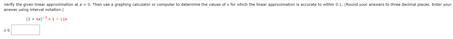Solved Verify the given linear approximation at a = 0. ﻿Then | Chegg.com