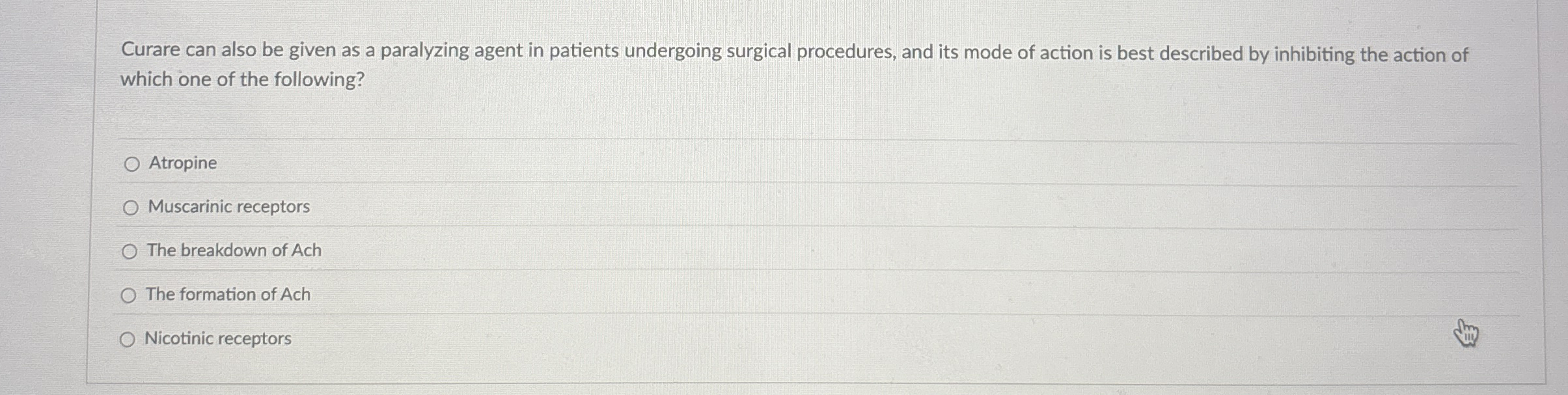 Solved Curare can also be given as a paralyzing agent in | Chegg.com
