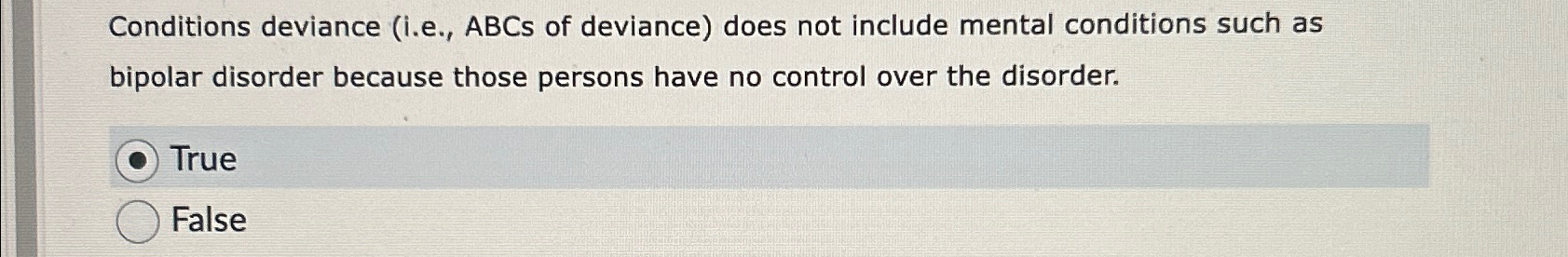 Solved Conditions deviance (i.e., ﻿ABCs of deviance) ﻿does | Chegg.com