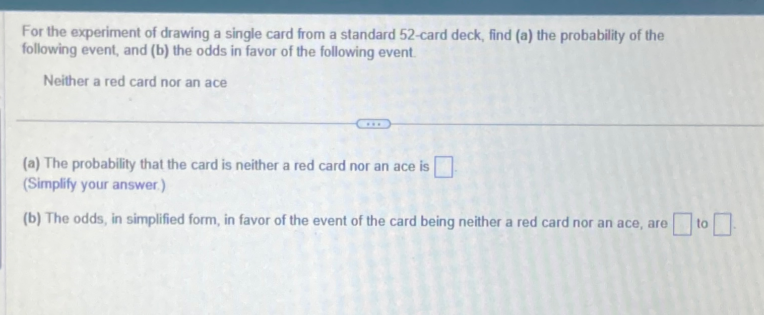 Solved Help help help For the experiment of drawing a single | Chegg.com